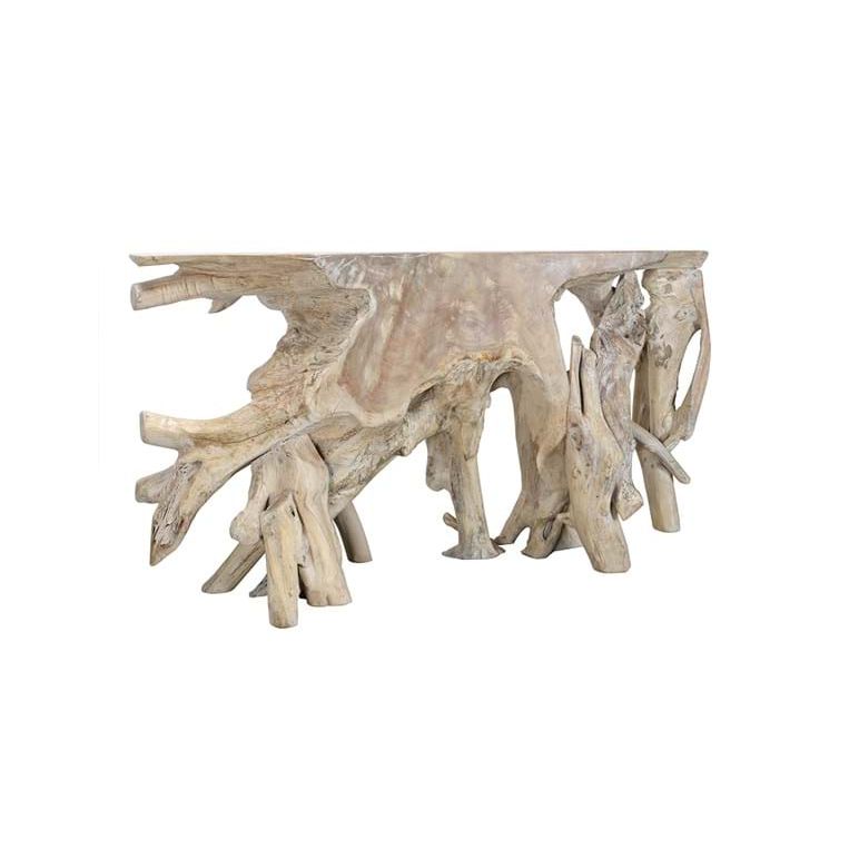 Cypress Root Console Table 70-71" Natural White Wash | Be Bold Furniture